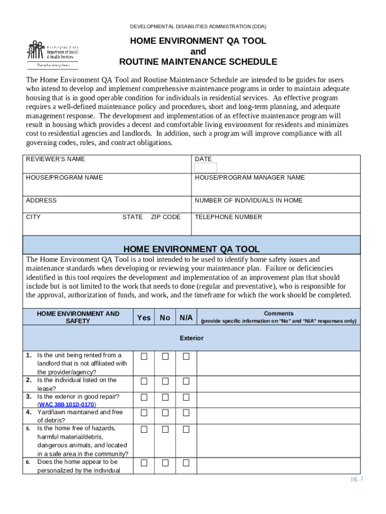 The Developmental Disabilities Administration (DDA)Service ... Doc Template | pdfFiller