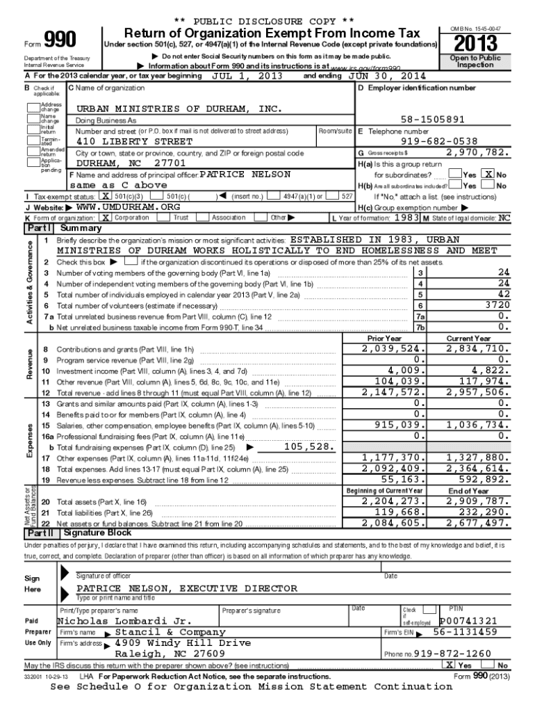 Fillable Online umdurham.org wp-content uploads** PUBLIC DISCLOSURE ...