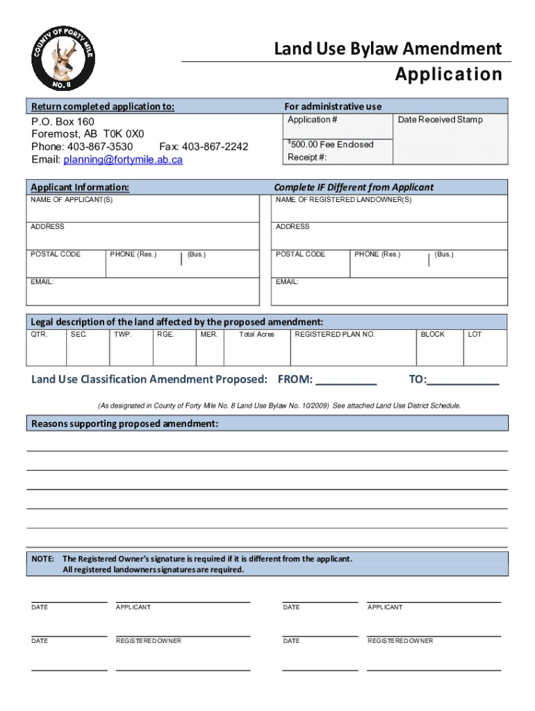 Fillable Online www.stonyplain.comenworkAPPLICATION TO AMEND THE LAND ...