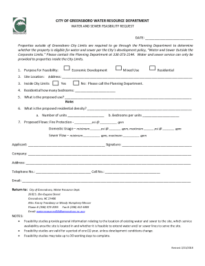 Fillable Online city of greensboro water resource department - water ...