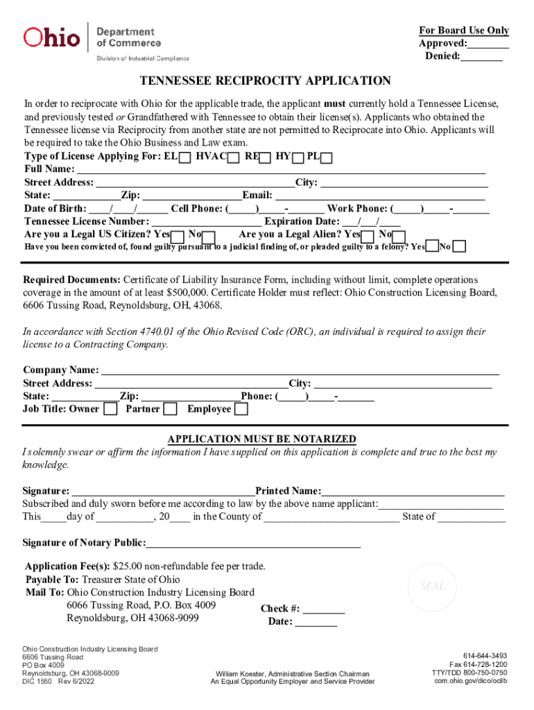 Fillable Online com ohio dllr.state.md.usrenewalCPAVerification of Licensure Form For Reciprocal ...