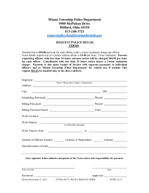 Fillable Online OFF-DUTY POLICE REQUEST FORM Fax Email Print - pdfFiller