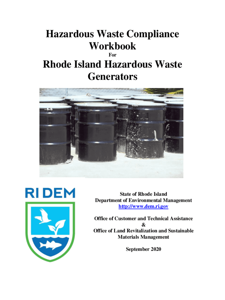 Fillable Online dem ri Hazardous Waste Compliance Workbook Fax Email ...