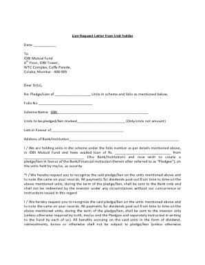 Fillable Online Lien Request Letter from Unit holder.doc Fax Email ...