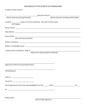 Fillable Online Sample Authorization Letter for Claiming Birth ...