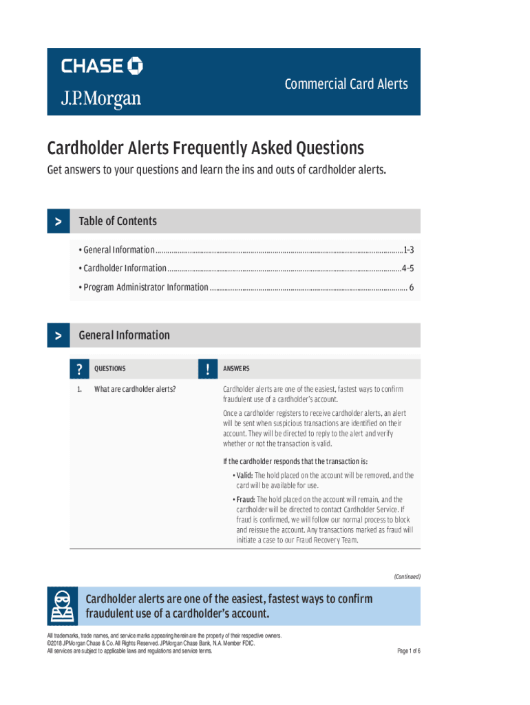 Fillable Online Cardholder Alerts Frequently Asked Questions Fax Email Print - pdfFiller