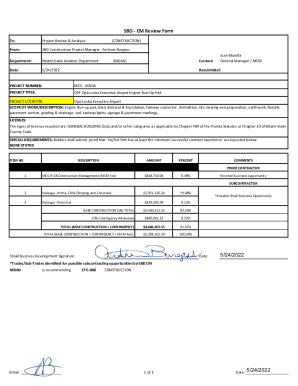 Fillable Online SBD -CM Review Form Fax Email Print - pdfFiller