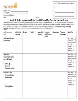 Fillable Online dcf wisconsin Sample B: Quality Improvement Action Plan ...
