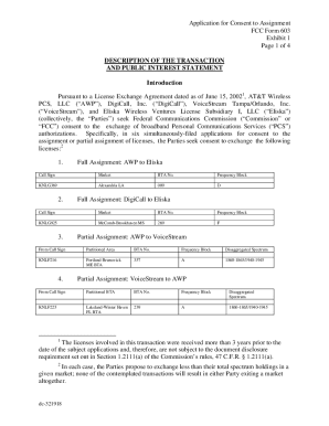 Fillable Online FCC Application for Assignments of Authorization or ...