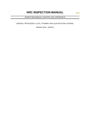 NRC INSPECTION MANUALIRAB Doc Template | pdfFiller