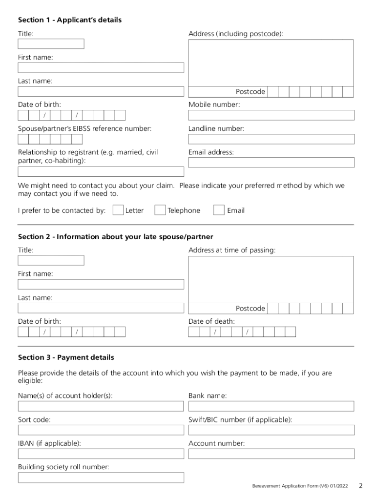 Fillable Online England Infected Blood Support Scheme (EIBSS ...