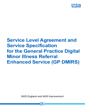 Fillable Online Service Level Agreement for the NHS Digital Minor ...