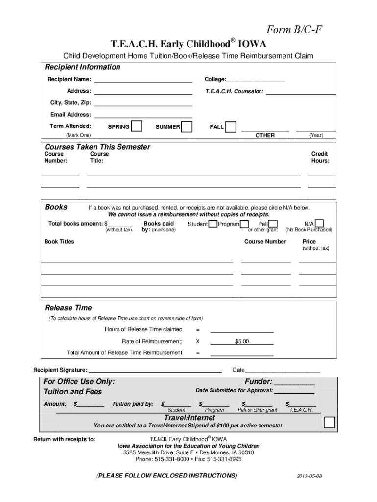 Fillable Online pacca.orgdocsFormBTemplateT.E.A.C.H. Early Childhood ...