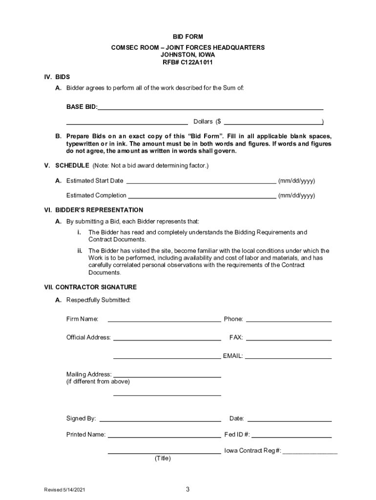 Fillable Online bidopportunities.iowa.govHomeGetBidOpportunityINFORMAL ...