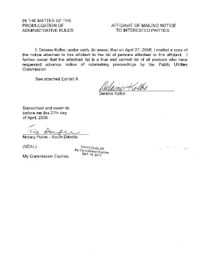 Fillable Online puc sd www.uslegalforms.comaffidavit-of-mailingMailing ...