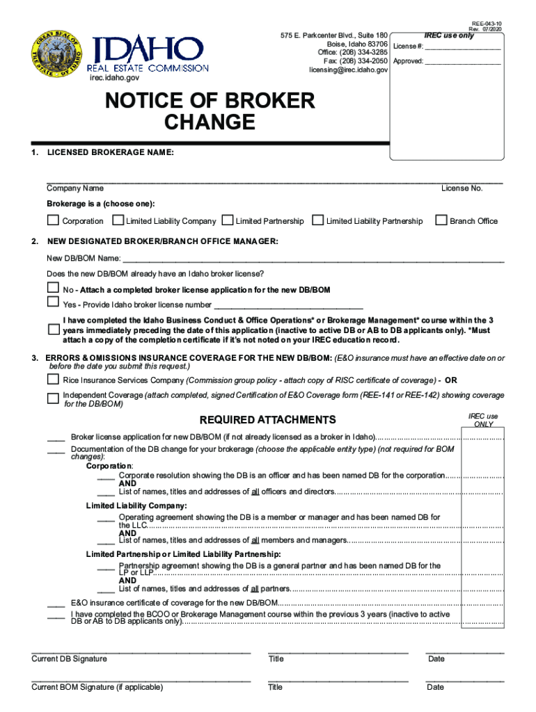 Fillable Online irec idaho www.pdffiller.com563136930--REE-102-14 ...