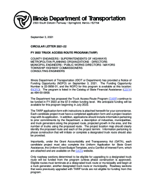 Fillable Online circular letter 2021-22 fy 2022 truck access route ...