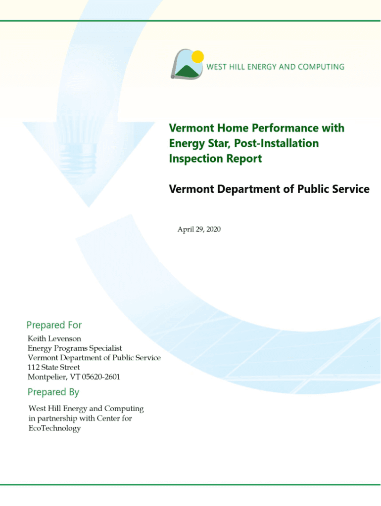 Fillable Online publicservice vermont West Hill Energy and Computing ...