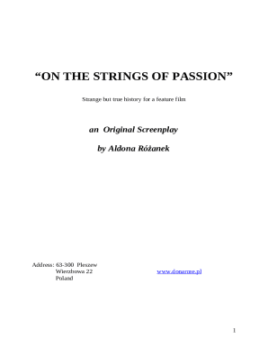 ON THE STRINGS OF PASSION - SimplyScripts Doc Template | pdfFiller