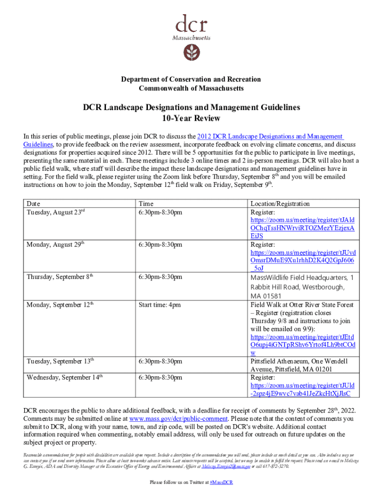 Fillable Online DCR Landscape Designations and Management Guidelines 10 ... Fax Email Print ...