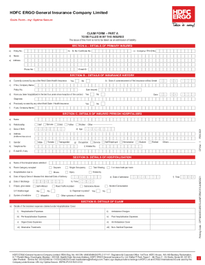 Fillable Online Download Claim Form - HDFC ERGO General Insurance Company Fax Email Print ...