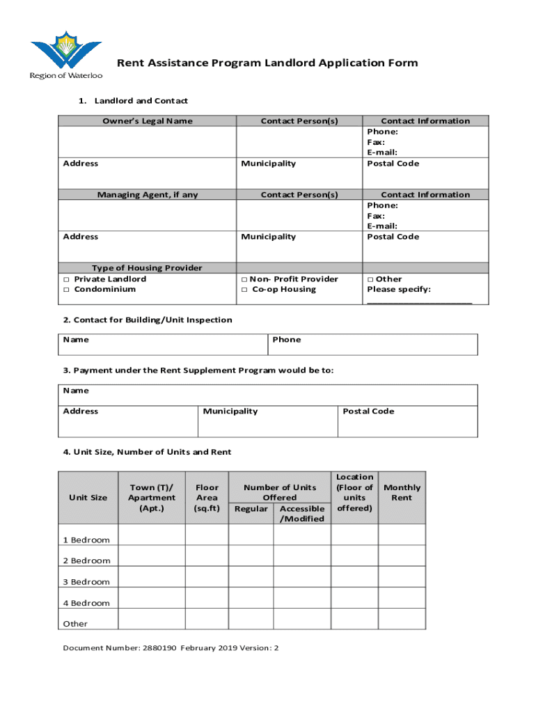 Fillable Online Rent Supplement Application Fax Email Print - pdfFiller