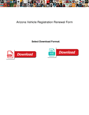 Fillable Online Arizona Vehicle Registration Renewal Form. Arizona ...