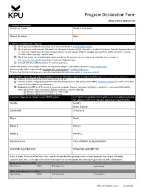 Fillable Online Program Declaration Form - Kwantlen Polytechnic ...