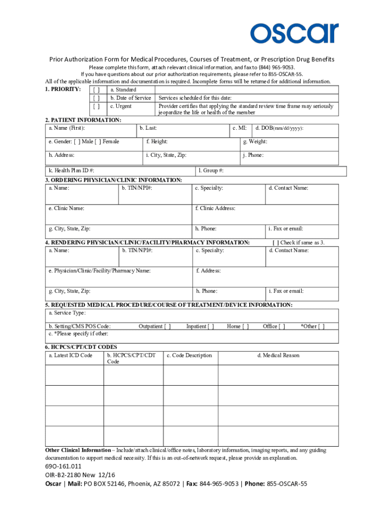Fillable Online PA Request Form Medical-OscarFL State Form.docx Fax Email Print - pdfFiller
