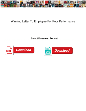 Fillable Online Warning Letter To Employee For Poor Performance ...
