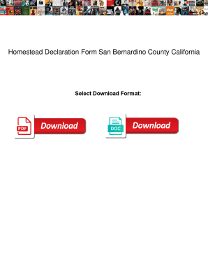 Fillable Online Homestead Declaration Form San Bernardino County ...