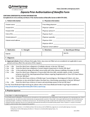 Fillable Online tx Zeposia Prior Authorization of Benefits Form ...