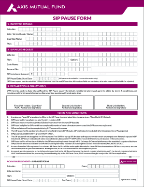 Fillable Online SIP PAUSE FORM. SIP PAUSE FORM Fax Email Print - pdfFiller