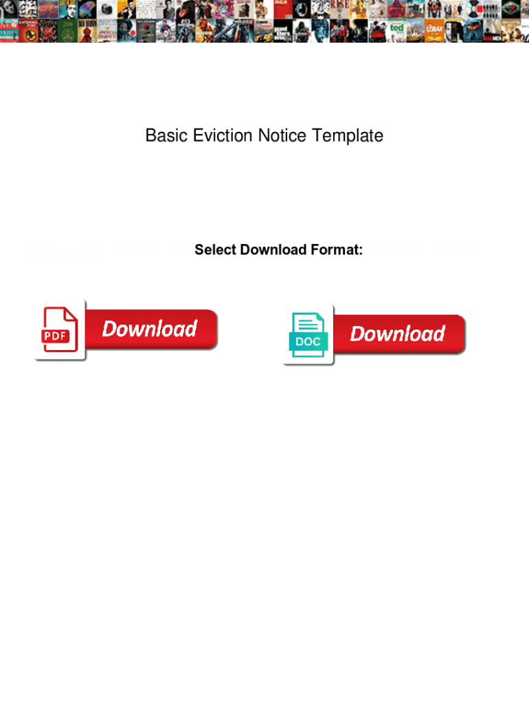 Fillable Online Basic Eviction Notice Template. Basic Eviction Notice ...