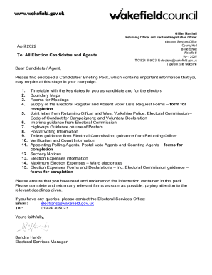 Fillable Online Gillian Marshall Returning Officer and Electoral Registration Officer ... Fax ...