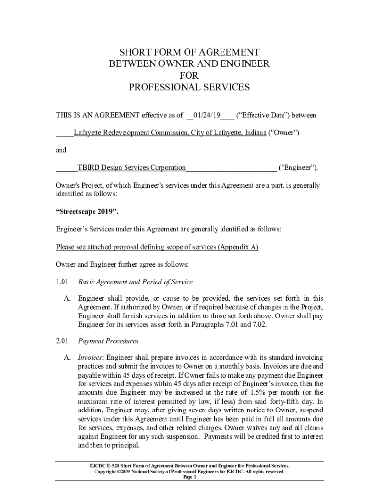 Fillable Online lafayette in - EJCDC - Engineers Joint Contract ...