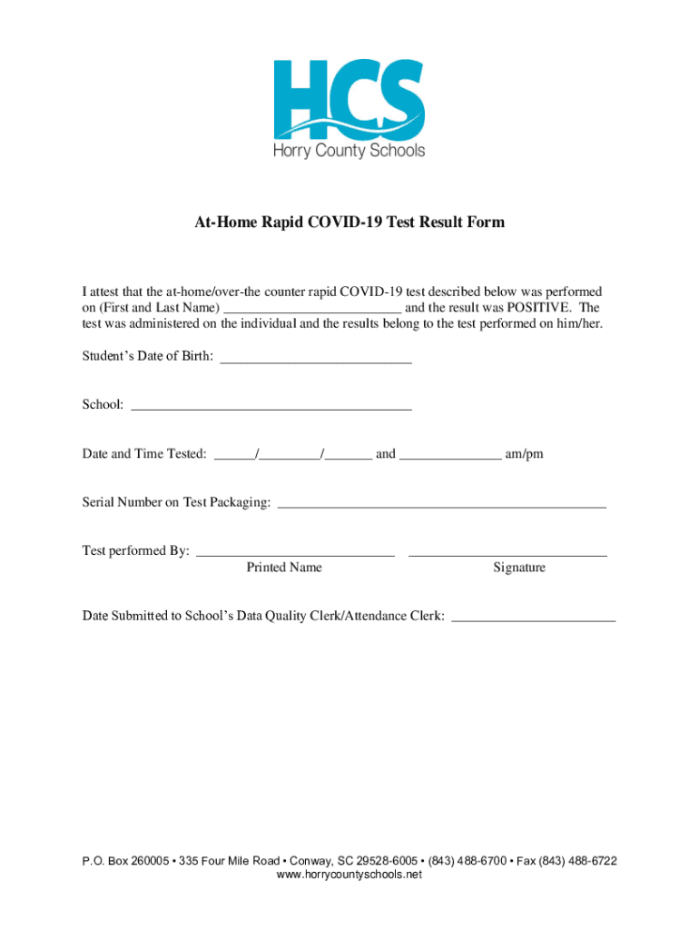 Fillable Online scdhec.govsitesdefaultAttestation of At-Home Rapid ...