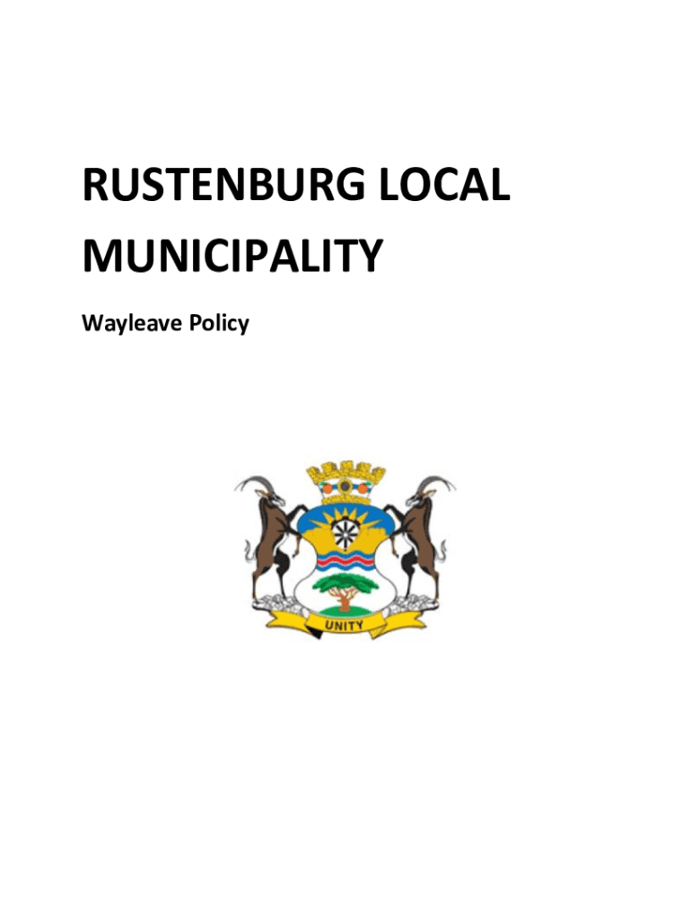 Fillable Online Rustenburg Local MunicipalityRustenburg Local ...