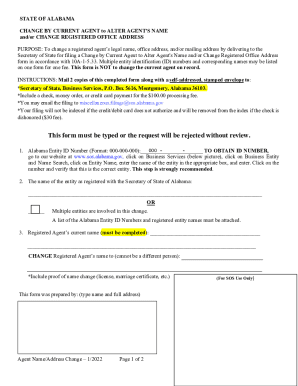 Fillable Online fill.ioSTATE-OF-ALABAMA-CHANGE-BY-CURRENT-AGENT ...