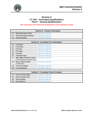 QBS Submittal Booklet - Division 5 - CT 330 Part II Doc Template ...