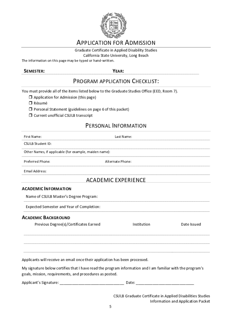 Fillable Online CED Study Abroad ProgramsCalifornia State University ...