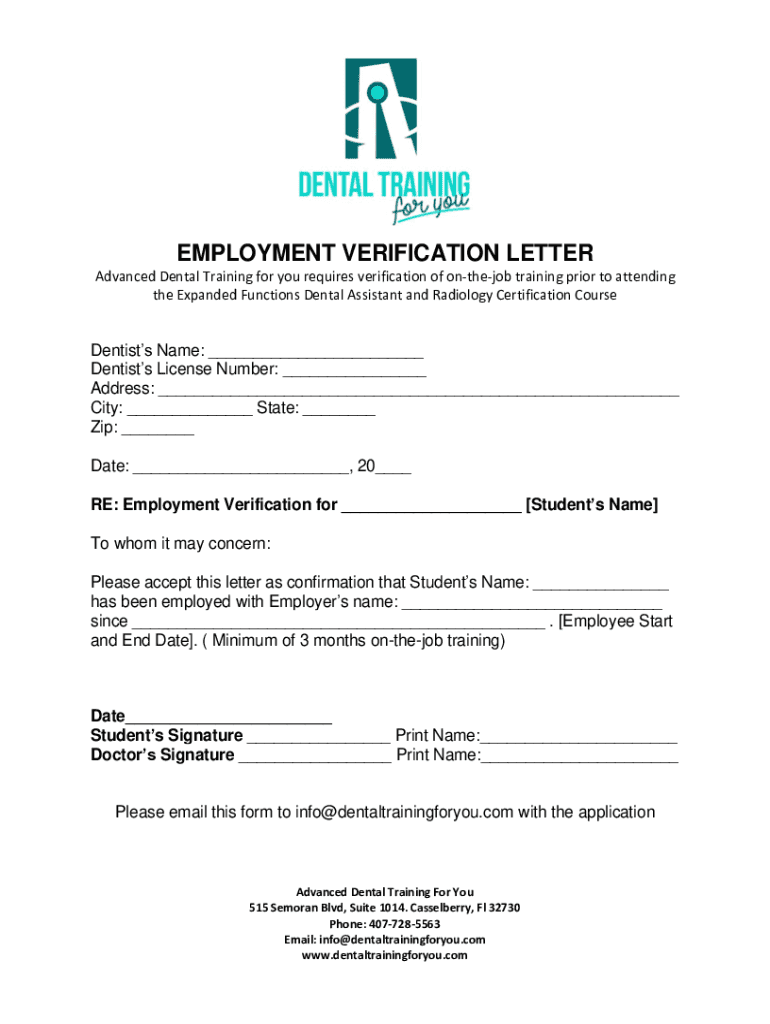 Fillable Online Free Employment Verification Forms and Templates - Word ...