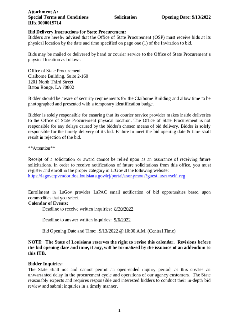 PDF Bid Delivery Instructions for State Procurement: Bidders are hereby ... - wwwprd doa ...