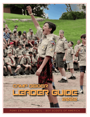 Fillable Online LEADER GUIDE CAMP GEIGER - PONY EXPRESS COUNCIL - BOY SCOUTS OF AMERICA Fax ...