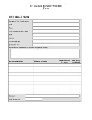 Fire Drill template Doc Template | pdfFiller