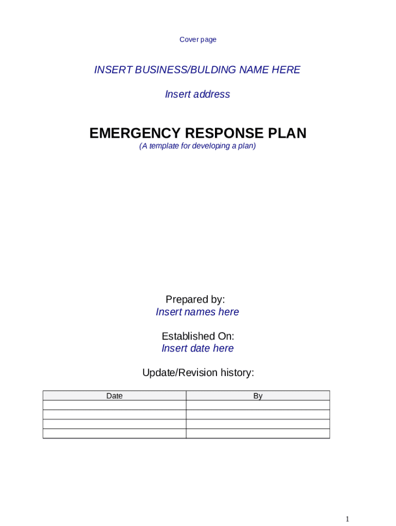 Emergency Planning & Preparedness Doc Template | pdfFiller