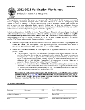 Fillable Online 2021-22 Verification Worksheet D Federal Student Aid Programs Dependent Fax ...