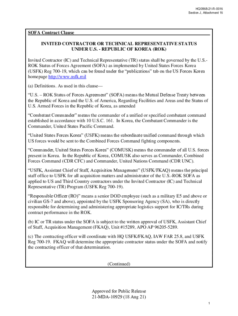 Fillable Online www.usfk.milPortals105Contingency Conditions Clause ...