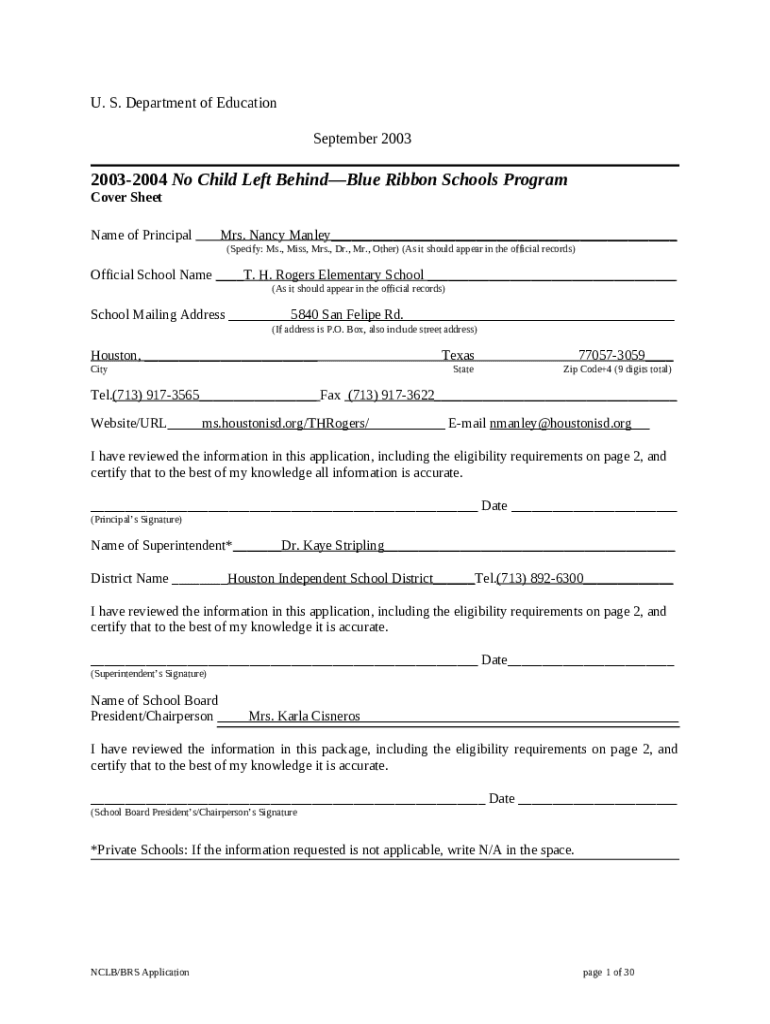 2003-2004 No Child Left Behind Blue Ribbon Schools Program - ed - www2 ...
