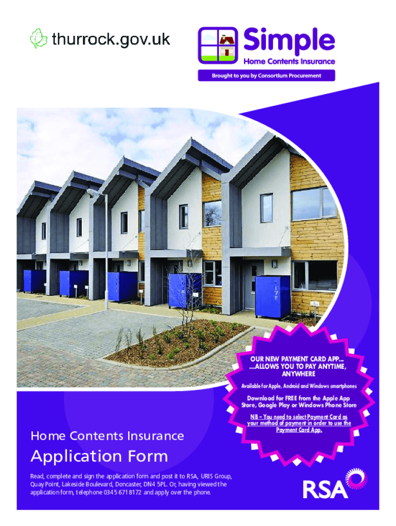 Fillable Online Royal Sun Alliance - Home contents insurance form ...